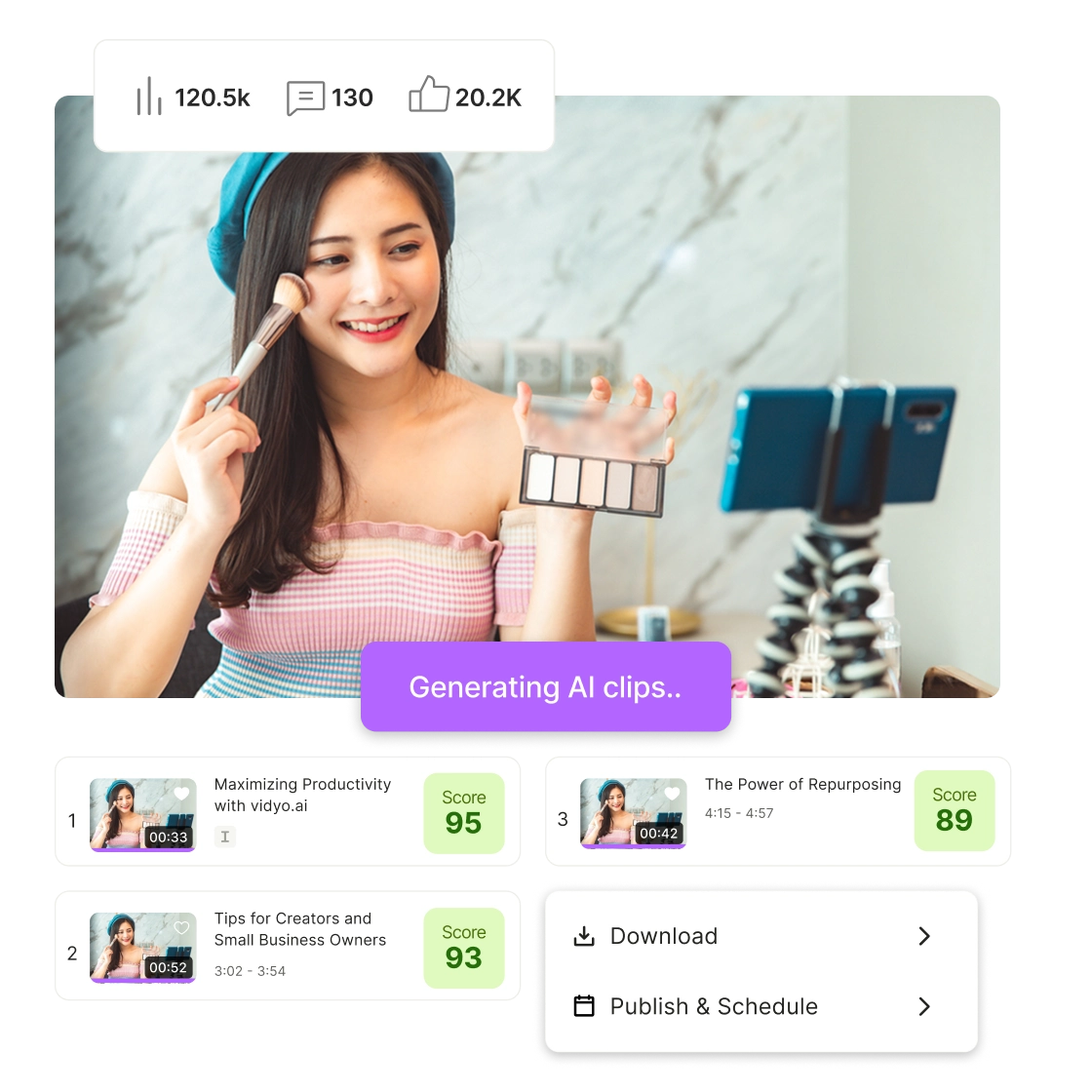 AI Virality Score for Shorts, Reels and TikToks by quso.ai